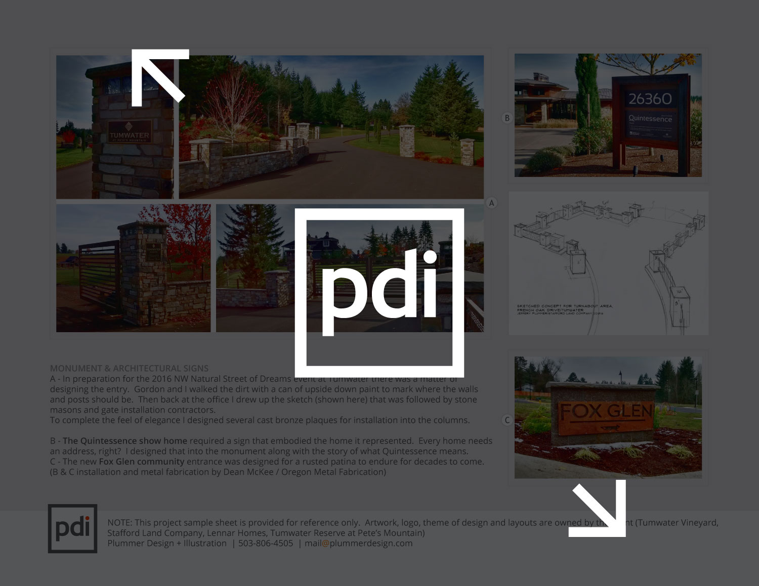 Plummer Design + Illustration | Architectural Monument Signs Portland Salem